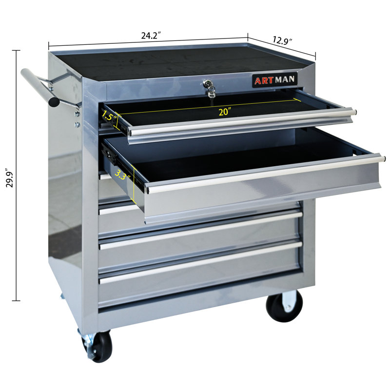 WFX Utility™ 7 Drawers Multifunctional Tool Cart With Wheels | Wayfair