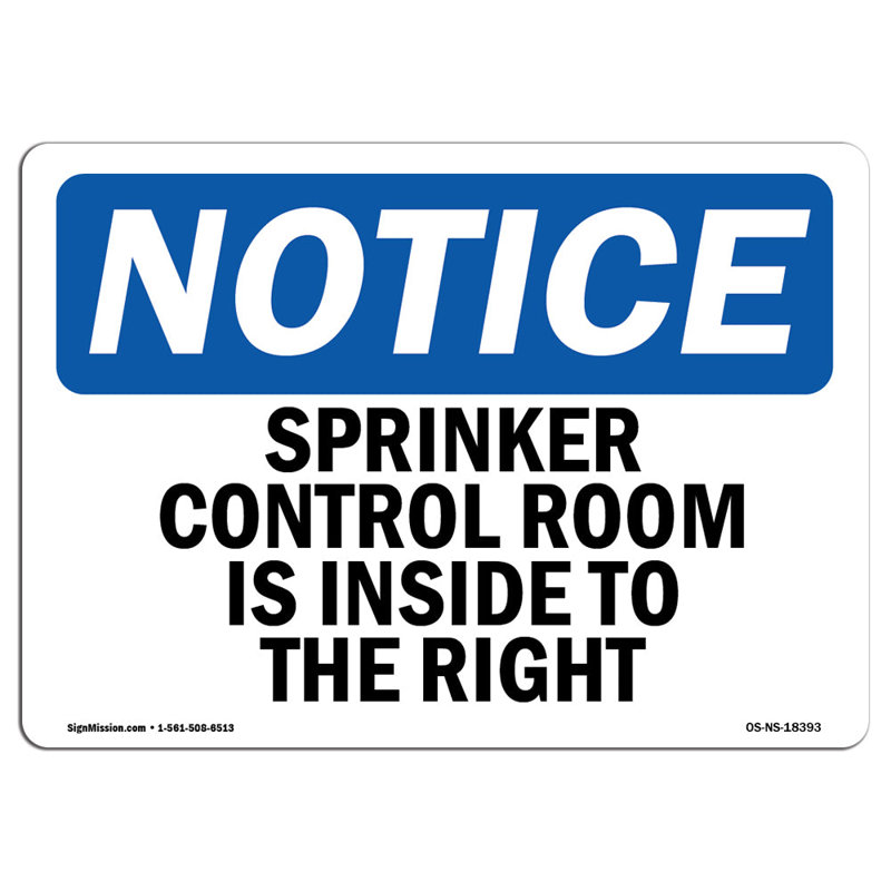 SignMission Sprinkler Control Room Is Inside to the Right Sign | Wayfair