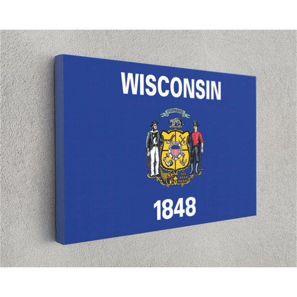 Red Barrel Studio® Wisconsin State Flag USA Flags - Wrapped Canvas ...