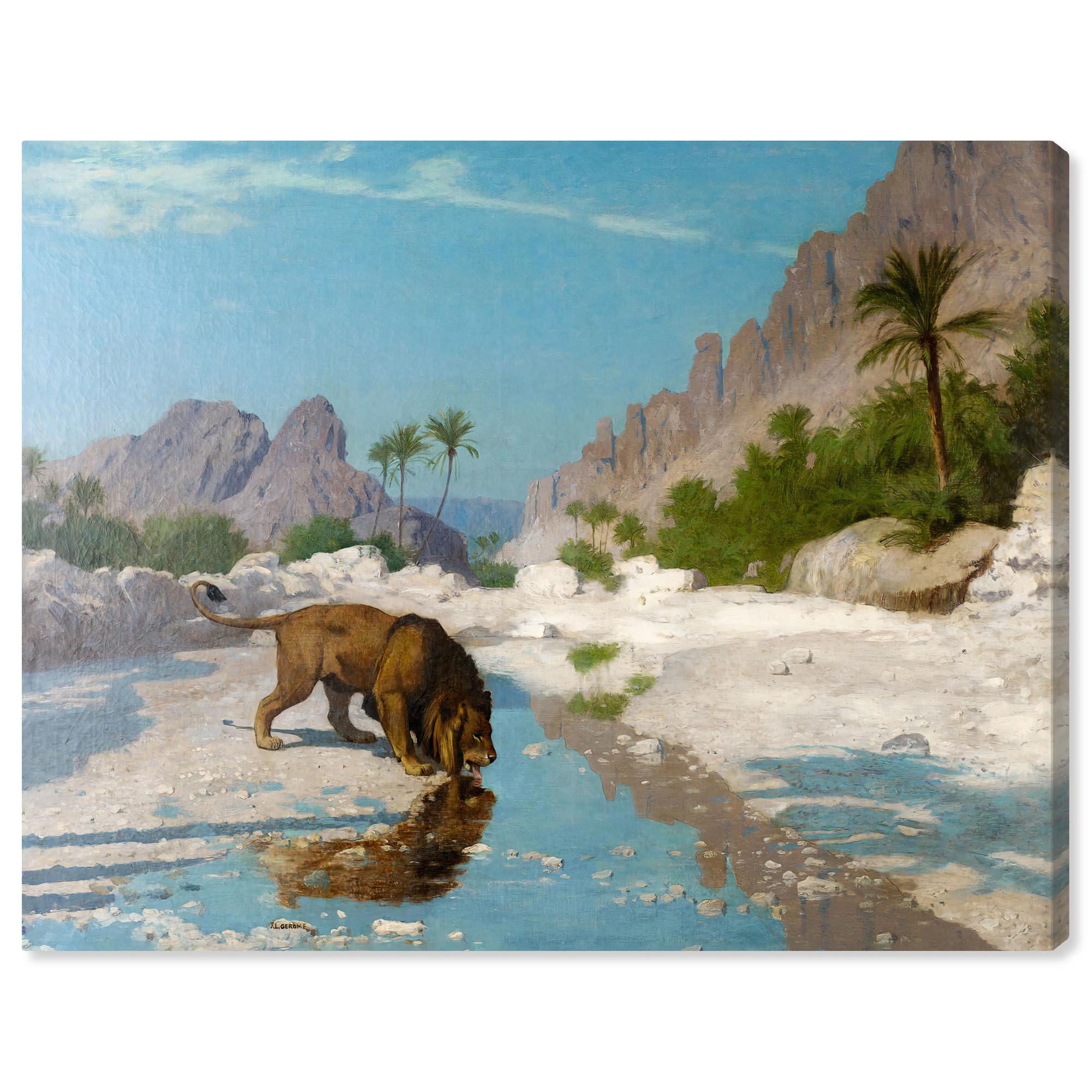 Art Remedy Lion in the Desert 1972 Classic Landscapes by Art Remedy ...