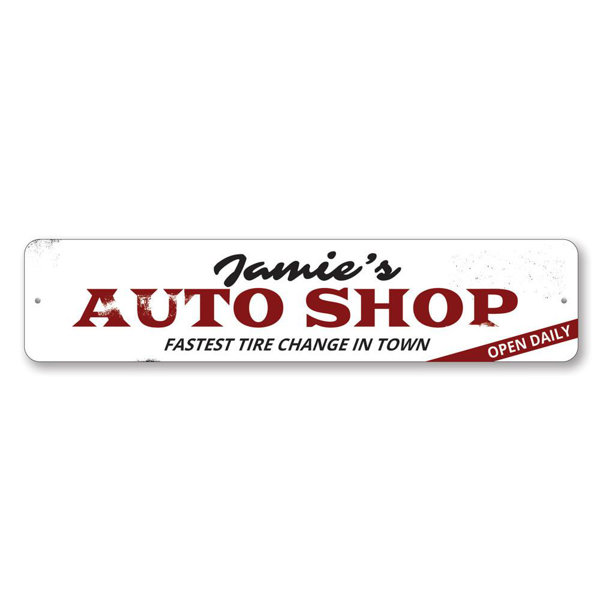 Lizton Sign Shop, Inc Auto Shop Custom Aluminum Sign | Wayfair