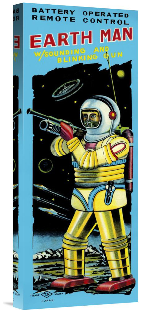 Global Gallery 'Battery Operated Remote Control Earthman' by Retrobot ...