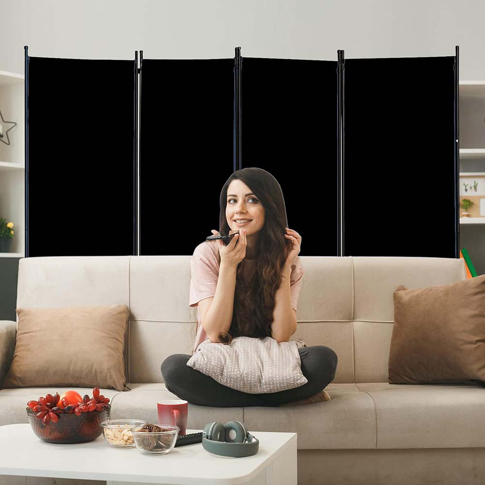DANTUL Folding Privacy Screens 4 Panel Partition Screen Steel Frame ...