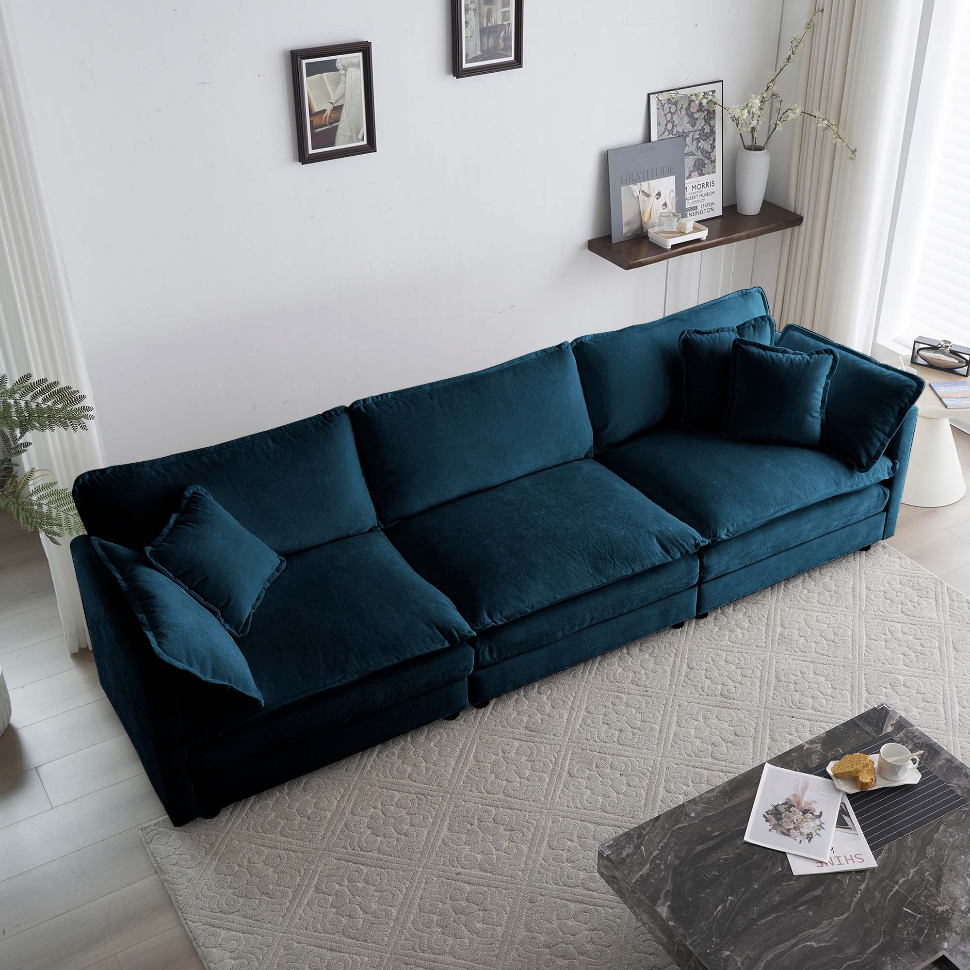 Everly Quinn Reversible Modular 6 Seater Sectional Super Soft Sofa ...