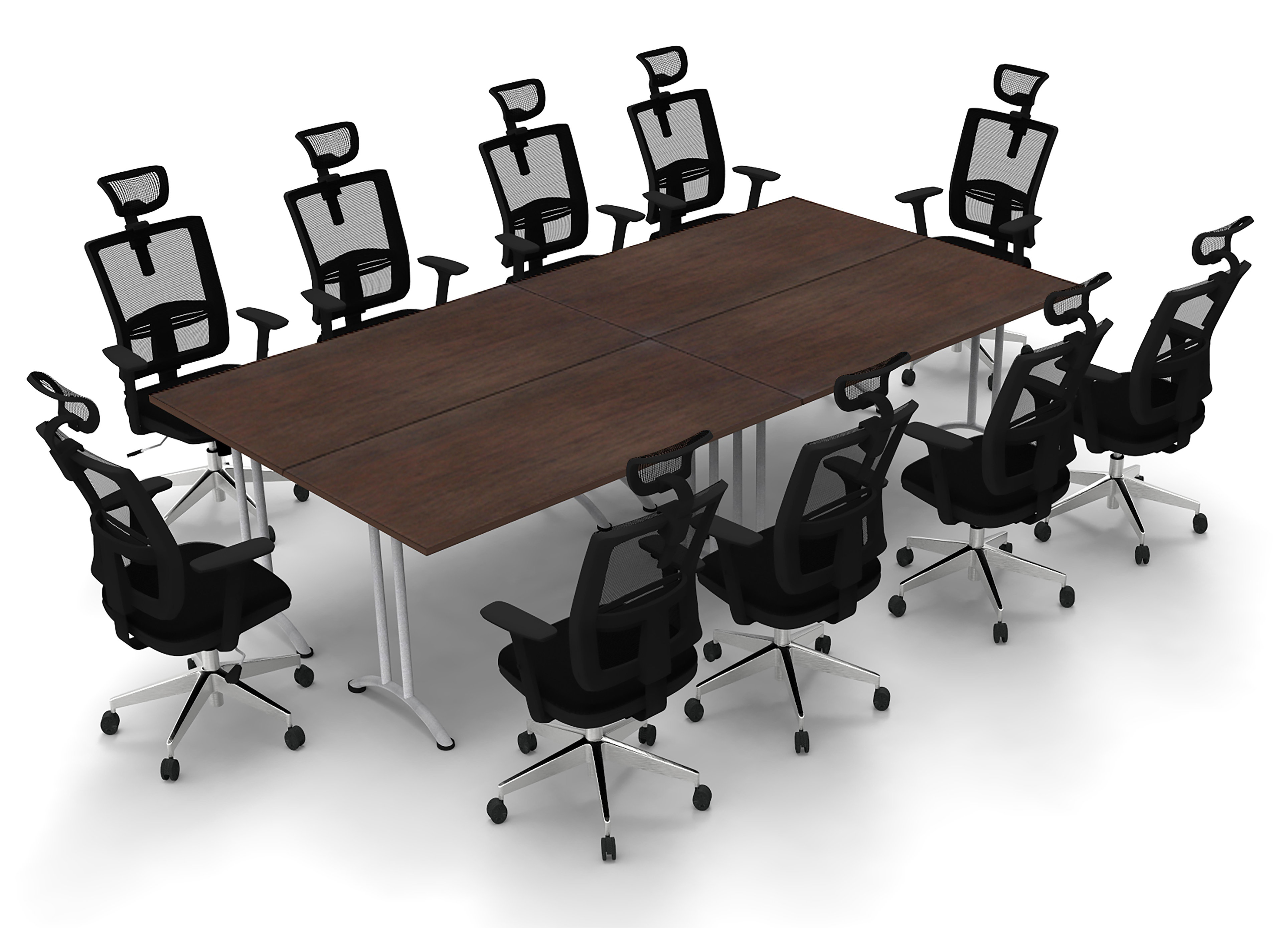 The Twillery Co.® Albia 10 Person Conference Meeting Tables with 10 ...