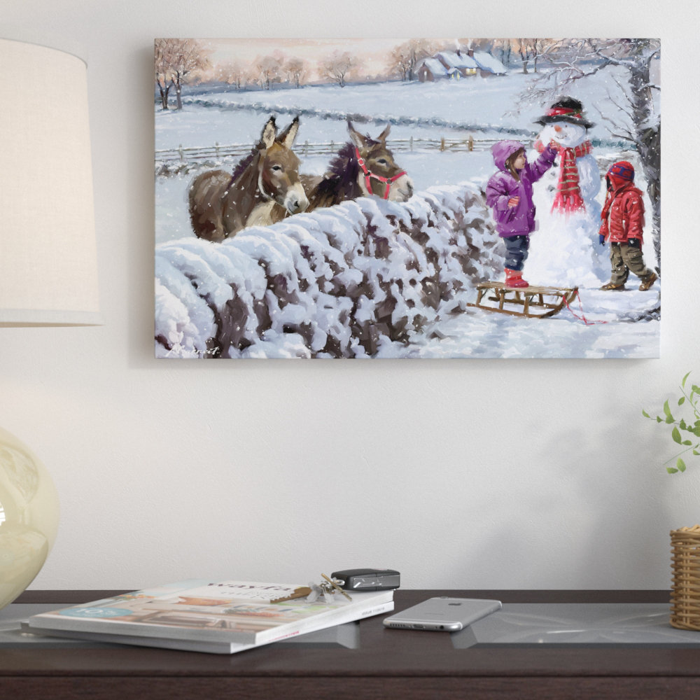 The Holiday Aisle® Donkeys On Canvas by The Macneil Studio | Wayfair