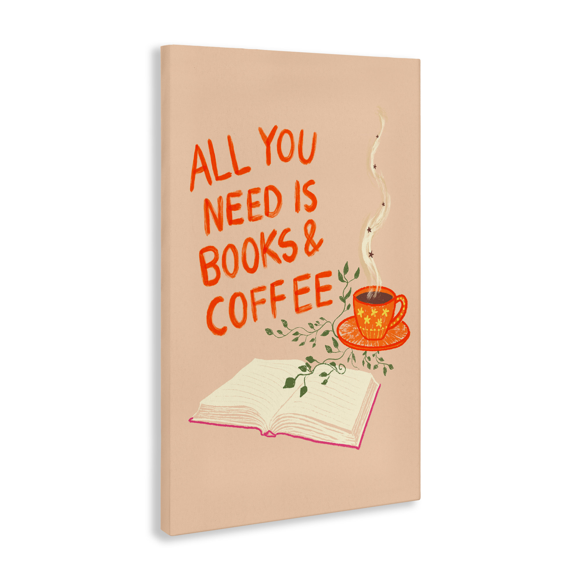 Ebern Designs Need Books & Coffee Canvas, design by Florentina Dolci ...