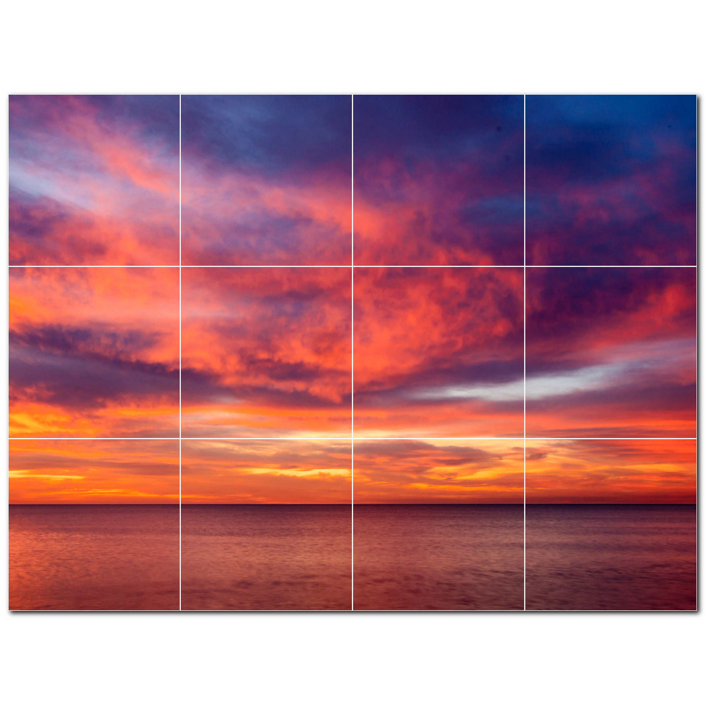 Picture-Tiles.com Sunset Photo 12'' x 12'' Satin Ceramic Decorative ...
