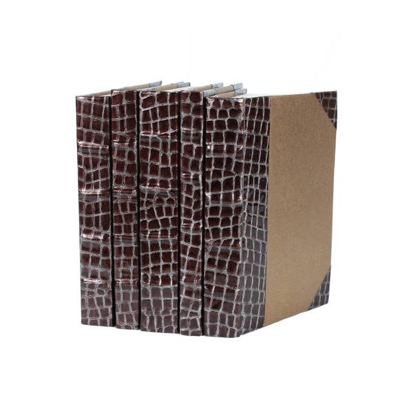 Leather Books 5 Piece Exotic Croc II Decorative Book Set | Perigold