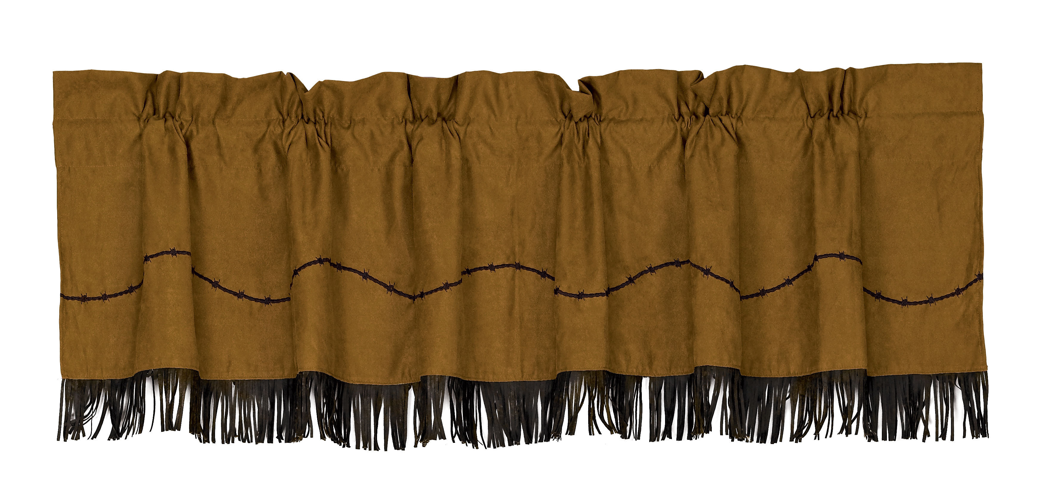 Paseo Road by HiEnd Accents Rustic Barbwire Faux Suede Leather Fringed ...
