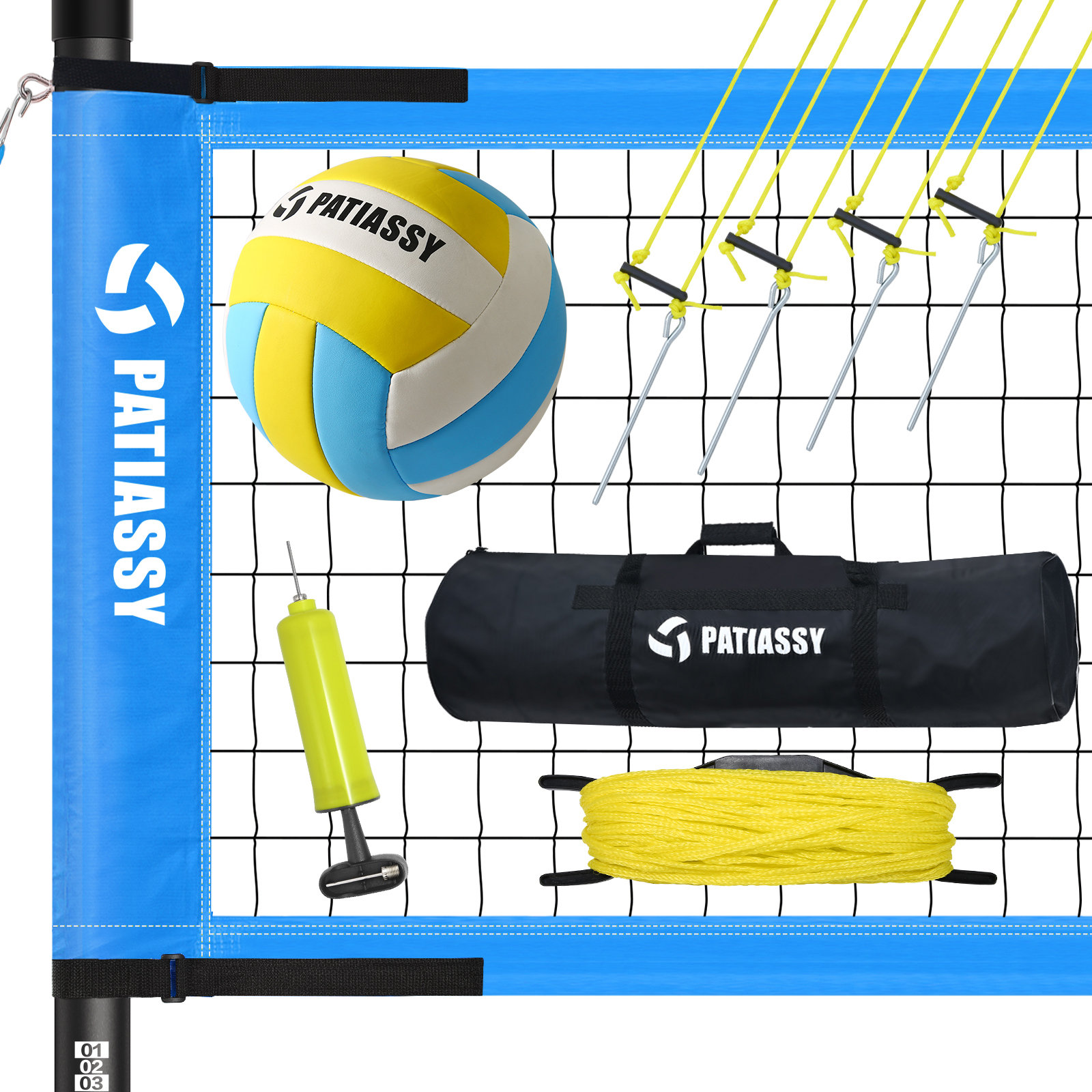 OXYGIE Outdoor Portable Volleyball Net Set System for Backyard - Quick ...