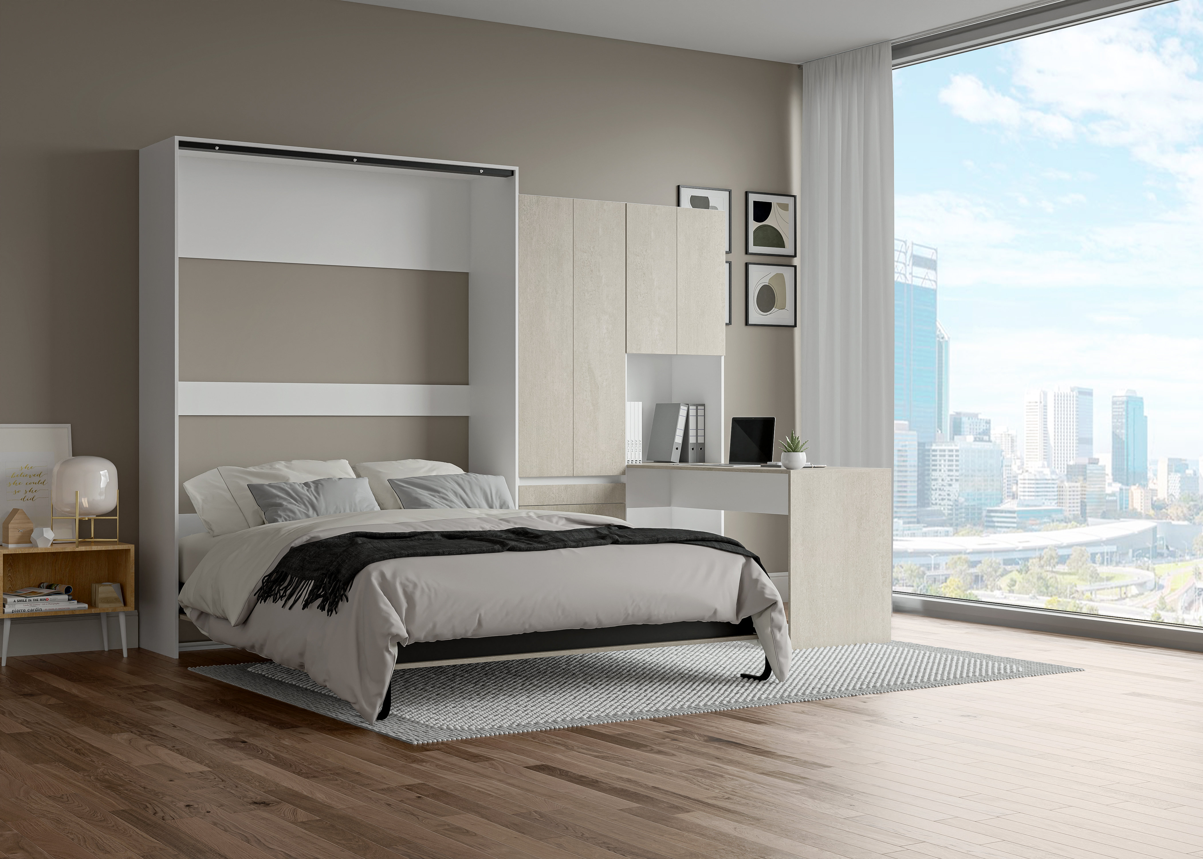 Hokku Designs Dez Efficient Bed with Storage and Desk & Reviews | Wayfair