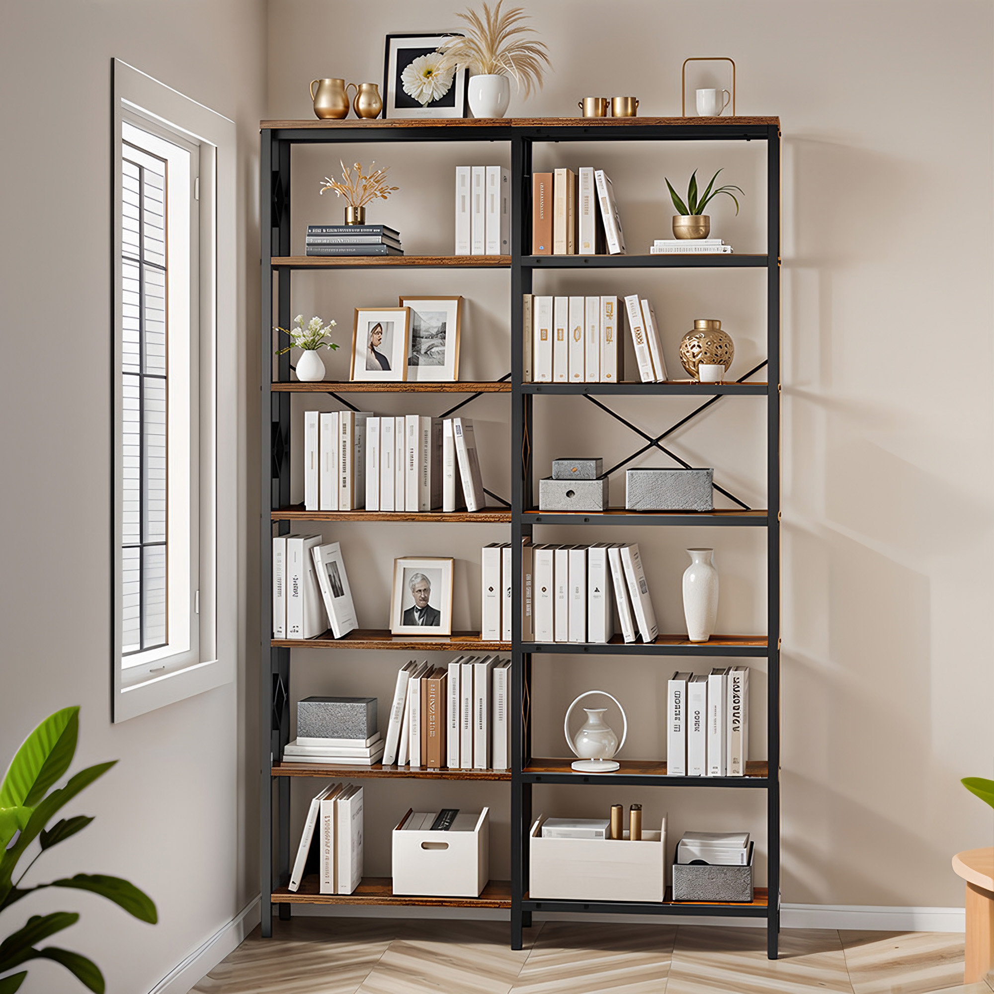 17 Stories Sadell Corner Bookcase | Wayfair