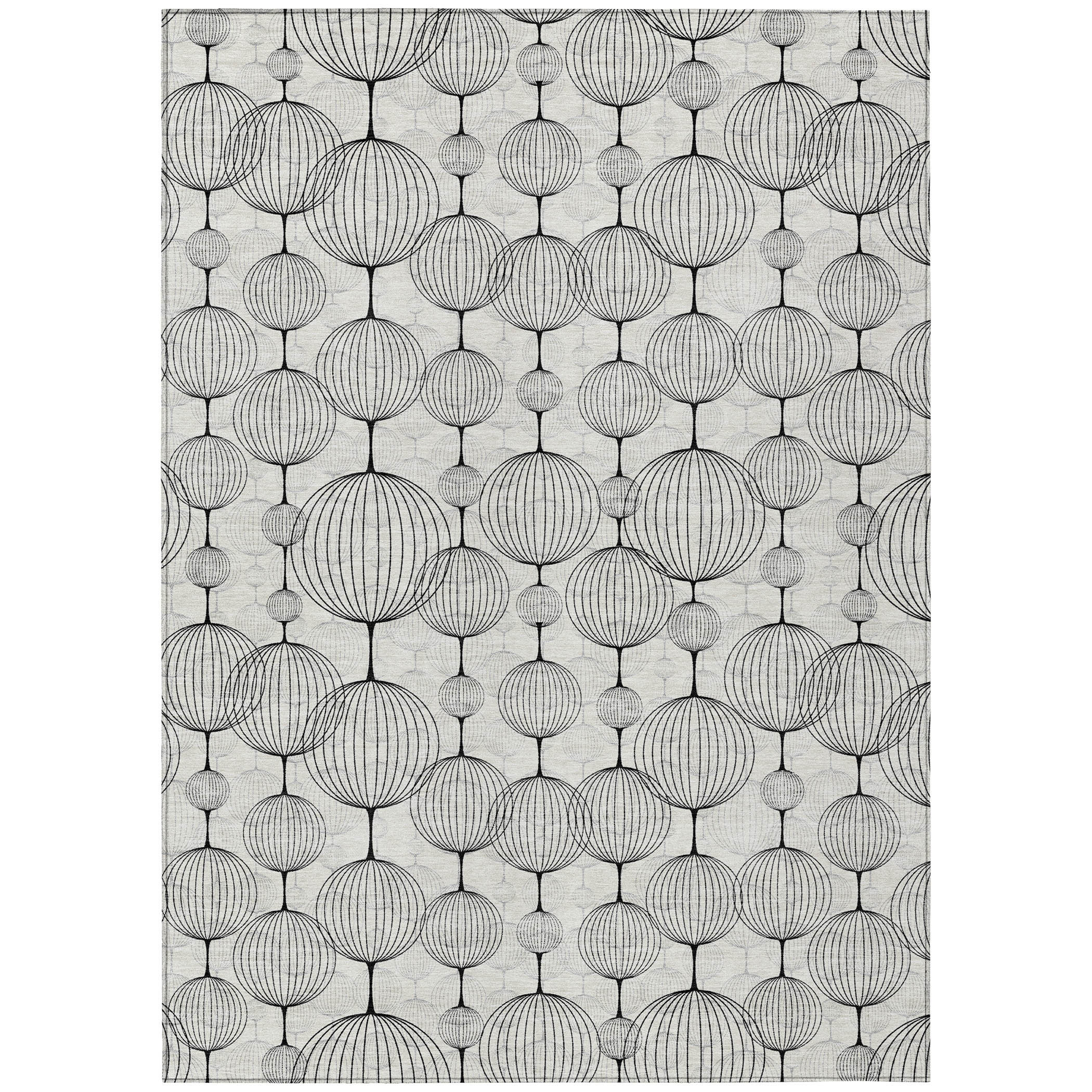 HomeRoots 5' X 8' Graphite Gray And Silver Geometric Washable Indoor Outdoor Area Rug | Wayfair