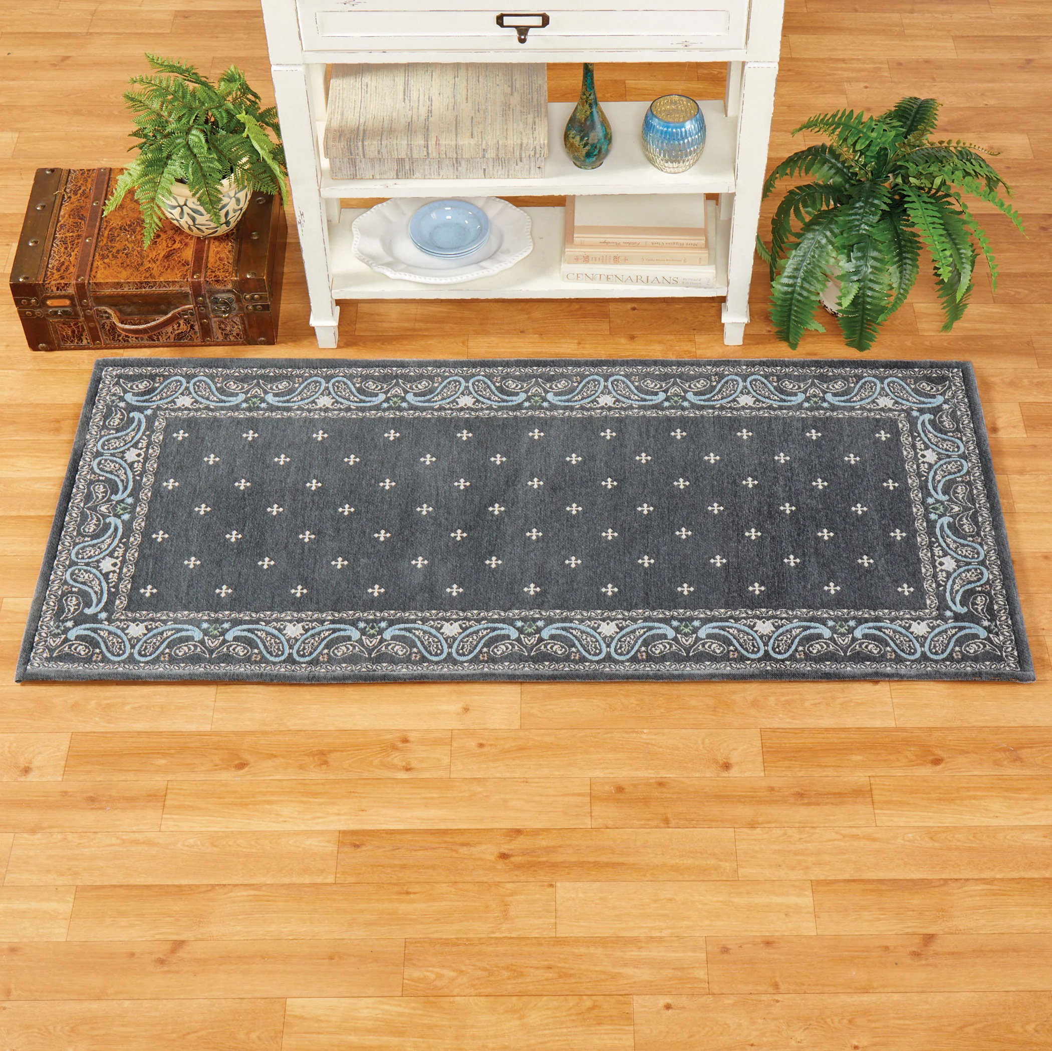 Lark Manor Benfer Paisley Machine Woven Grey Indoor / Outdoor Area Rug ...