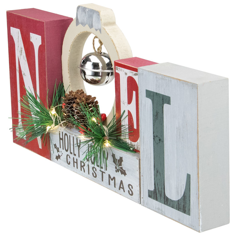 Northlight Seasonal 13" LED Lighted Noel Holly Jolly Christmas Sign ...