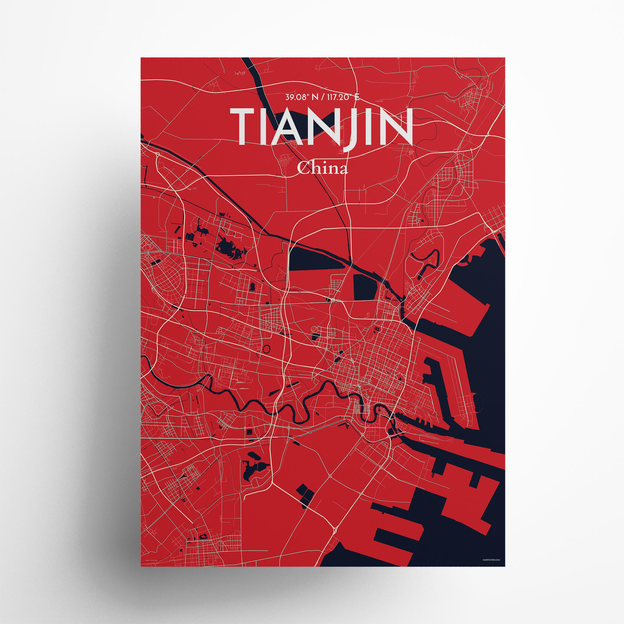 17 Stories China City Map Posters " Tianjin China|中國 City Map ...