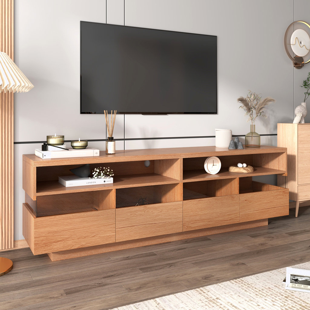 Ivy Bronx Modern TV with 4 Drawers& 2 open Cabinets | Wayfair