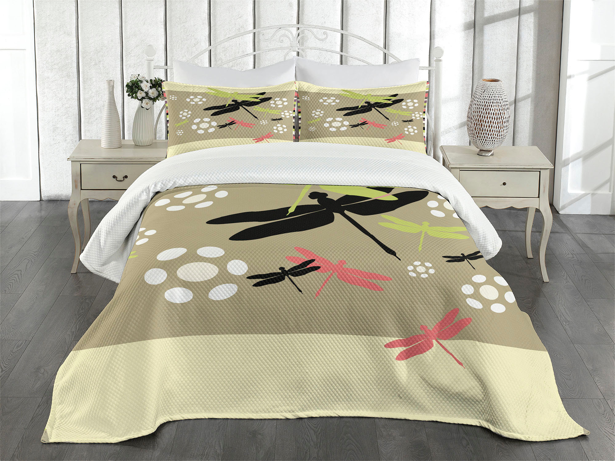 Ambesonne Dragonfly Bedspread Set Botanical Growth Multicolor | Wayfair