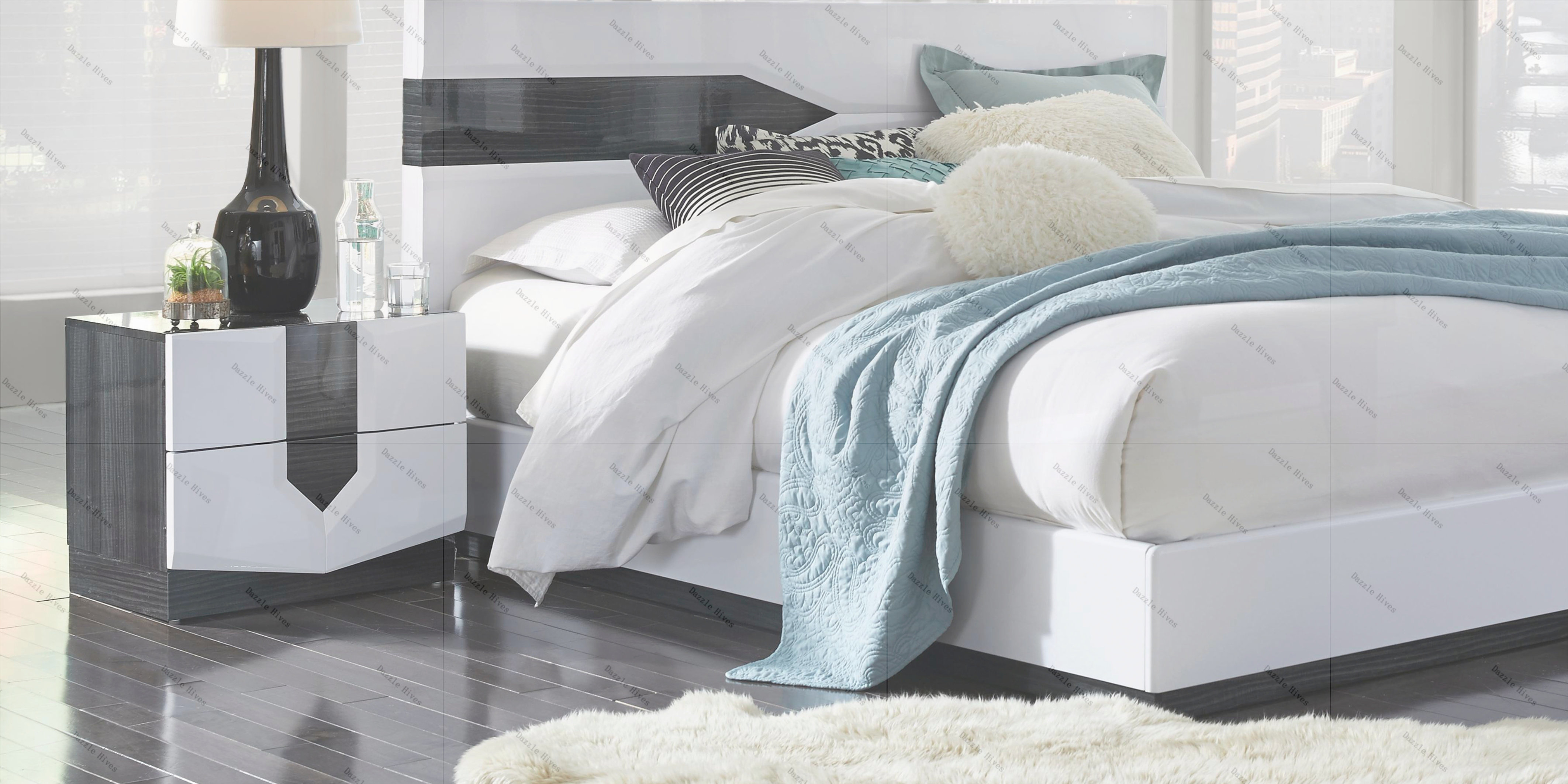 Latitude Run® VIOS ZEBRA WHITE HG NIGHTSTAND - Wayfair Canada