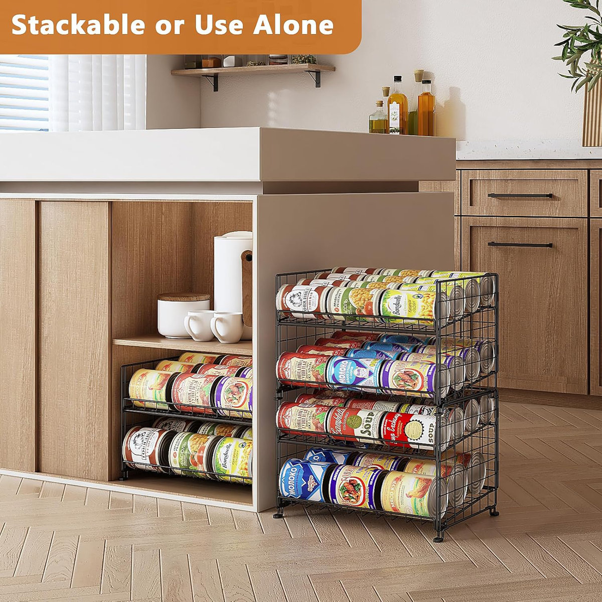 Prep & Savour Adjustable Can Rack Organizer, Stackable Can Storage for ...
