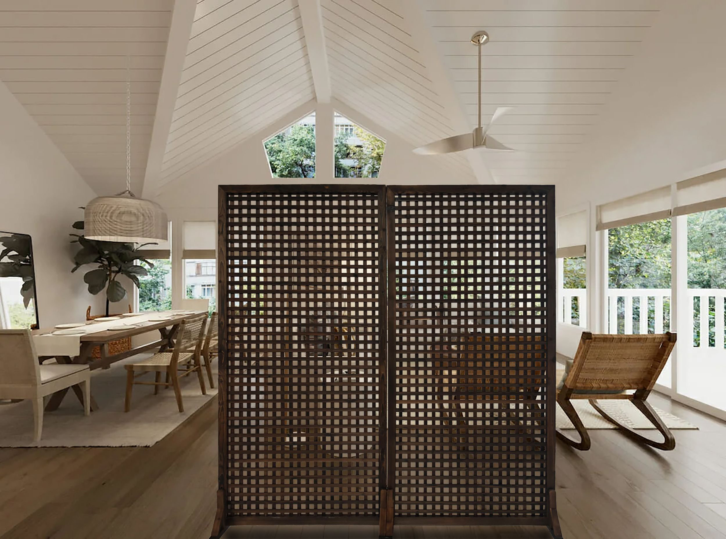 Porpora 72" W X 72" H Solid Wood Screen With Stand & Reviews | Wayfair