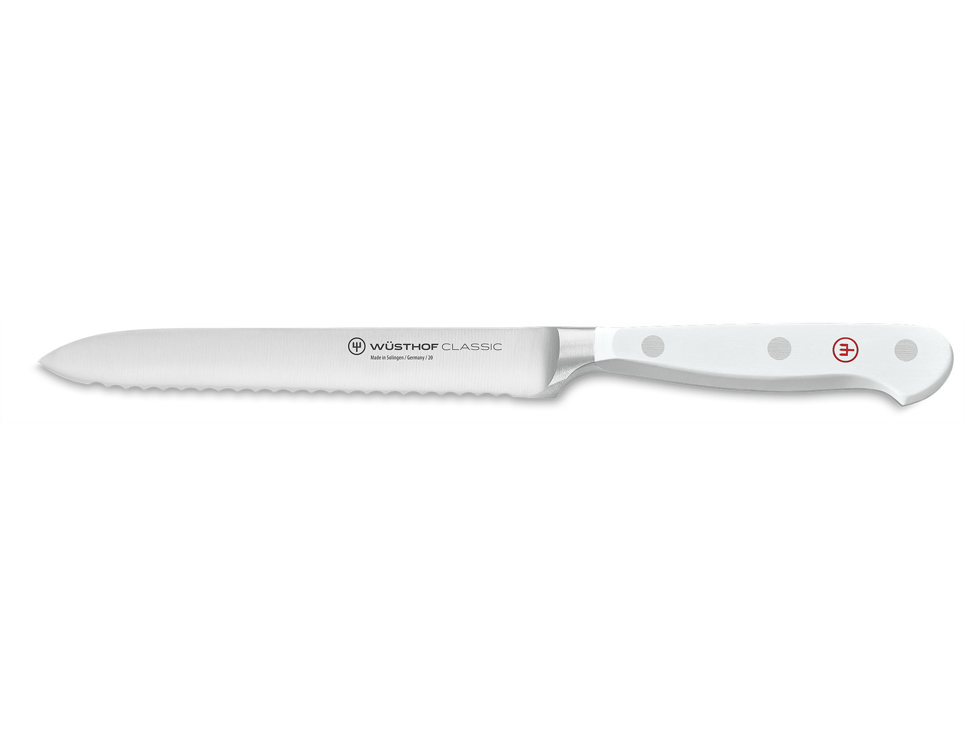 WÜSTHOF German Classic White 5" Serrated Utility Knife & Reviews | Wayfair