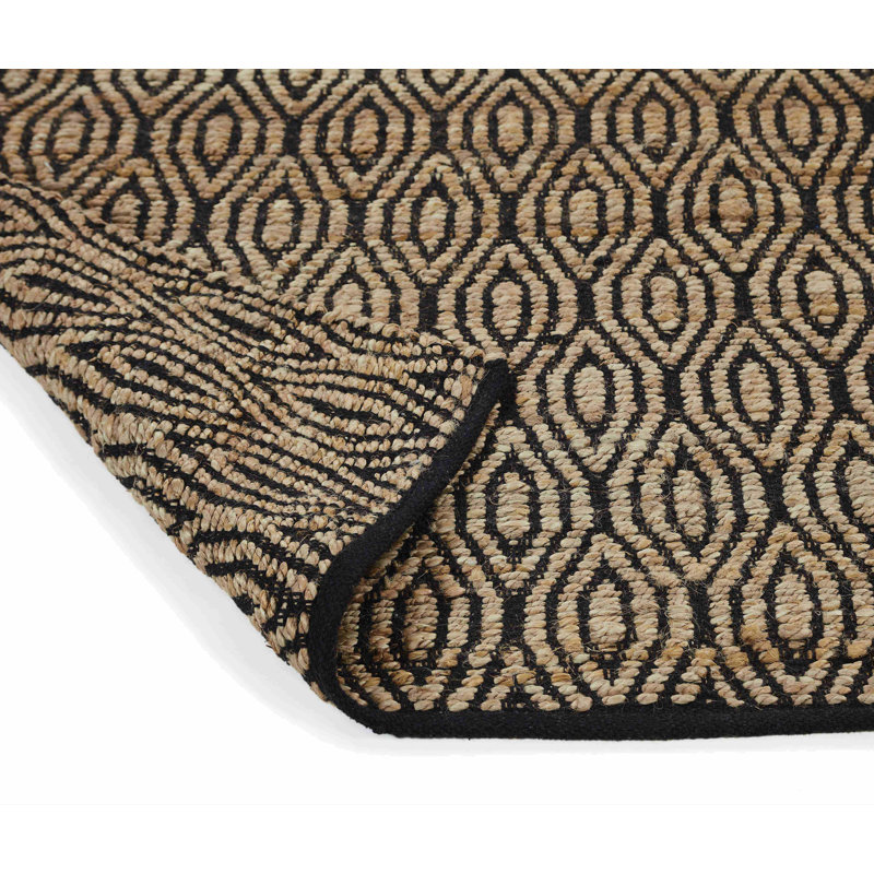 Union Rustic Chen Handmade Cotton Black Rug | Wayfair