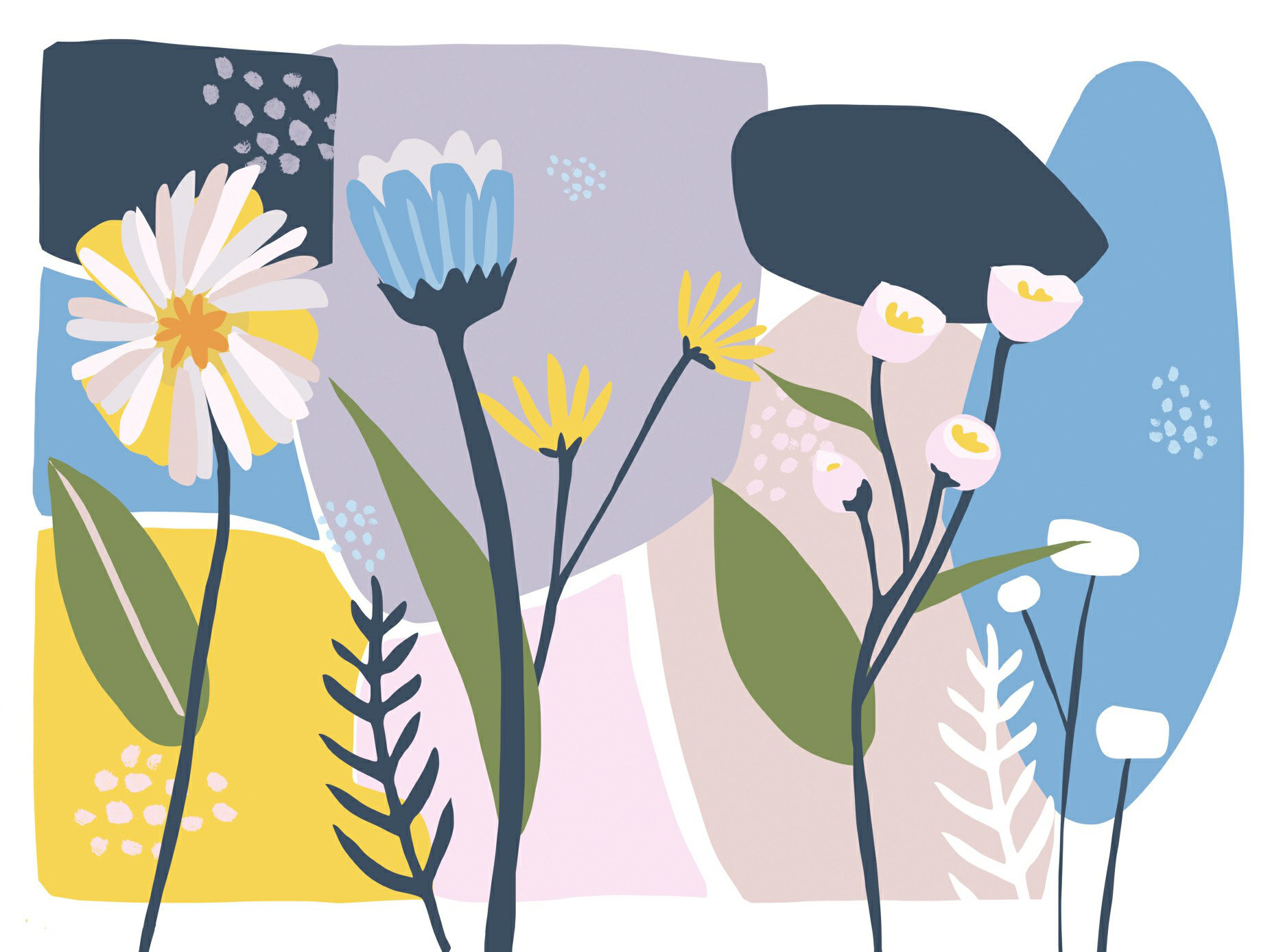 Wildon Home® Floral Shapes - Wrapped Canvas Print | Wayfair