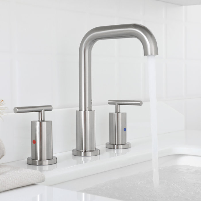 Parlos Home Widespread 2 Handles Bathroom Faucet with Water Supply ...