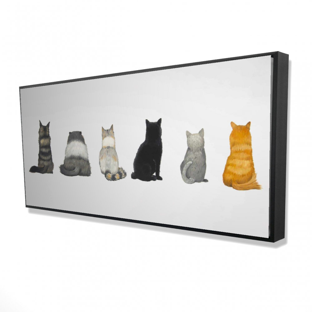 Everly Quinn " Six Cats Lined Up Back View " on | Wayfair