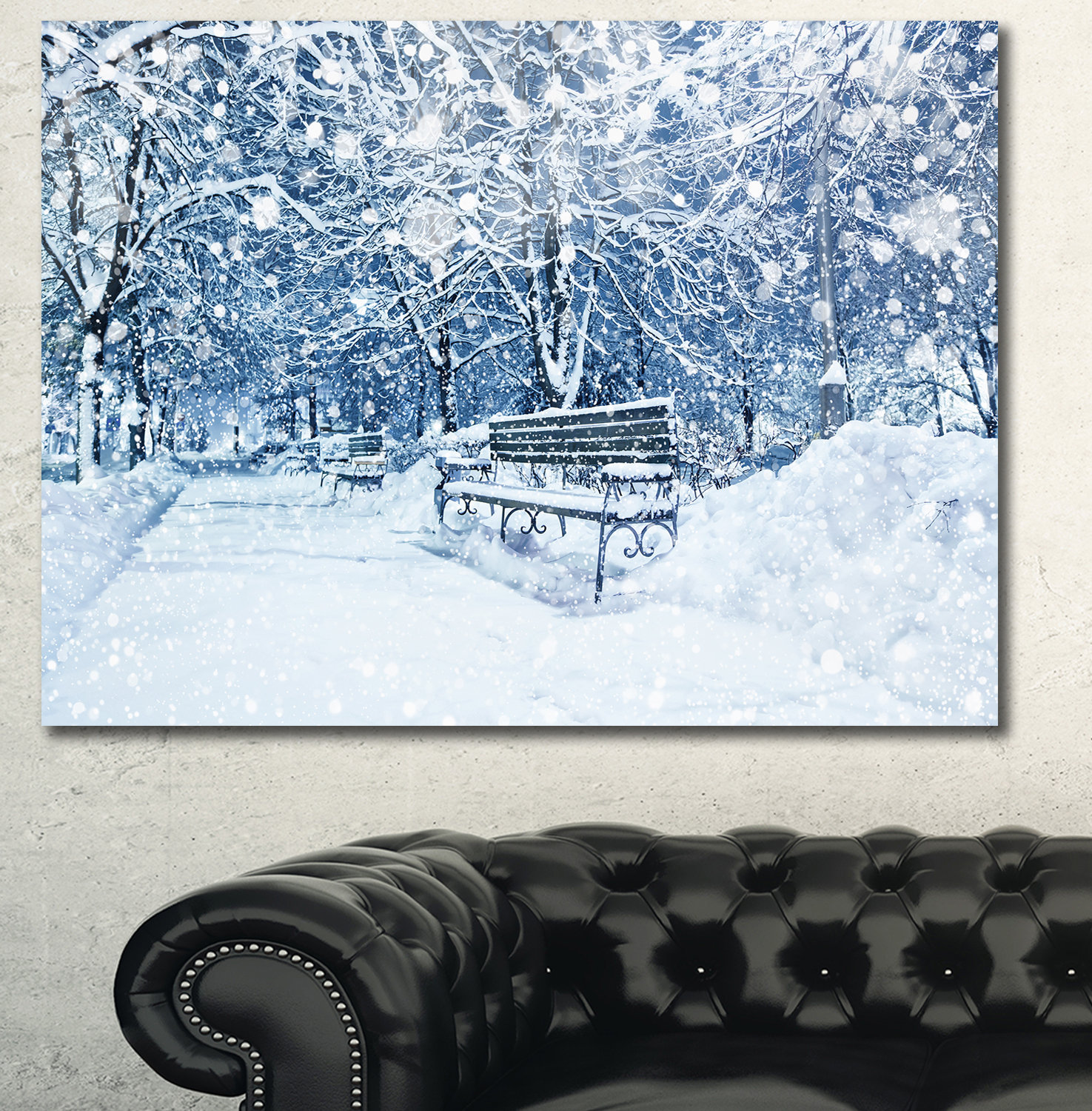Design Art City Covered with Snow - Wrapped Canvas Photograph Print ...