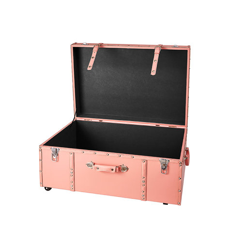 DormCo Texture Brand Designer Trunk with Wheels - Faux Leather ...