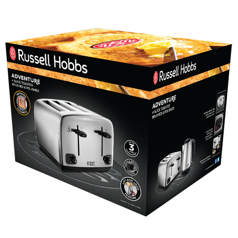 Russell Hobbs 4 Slice Steel Toaster | Wayfair.co.uk