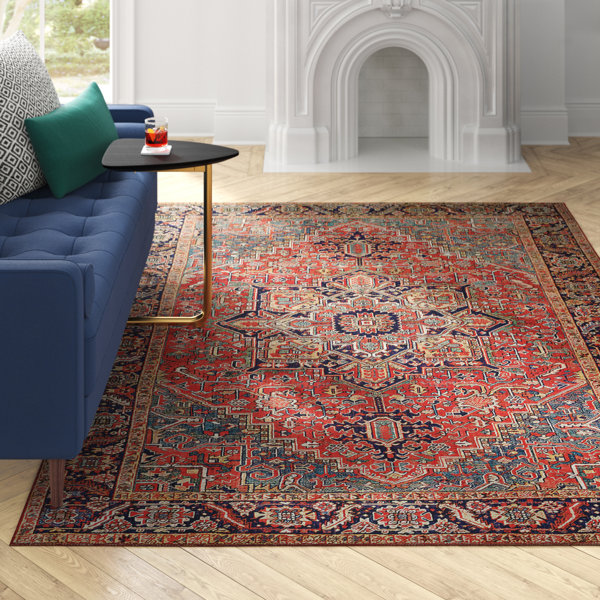 Mercury Row Cassiopeia Oriental Machine Woven Flatweave Red Area Rug ...