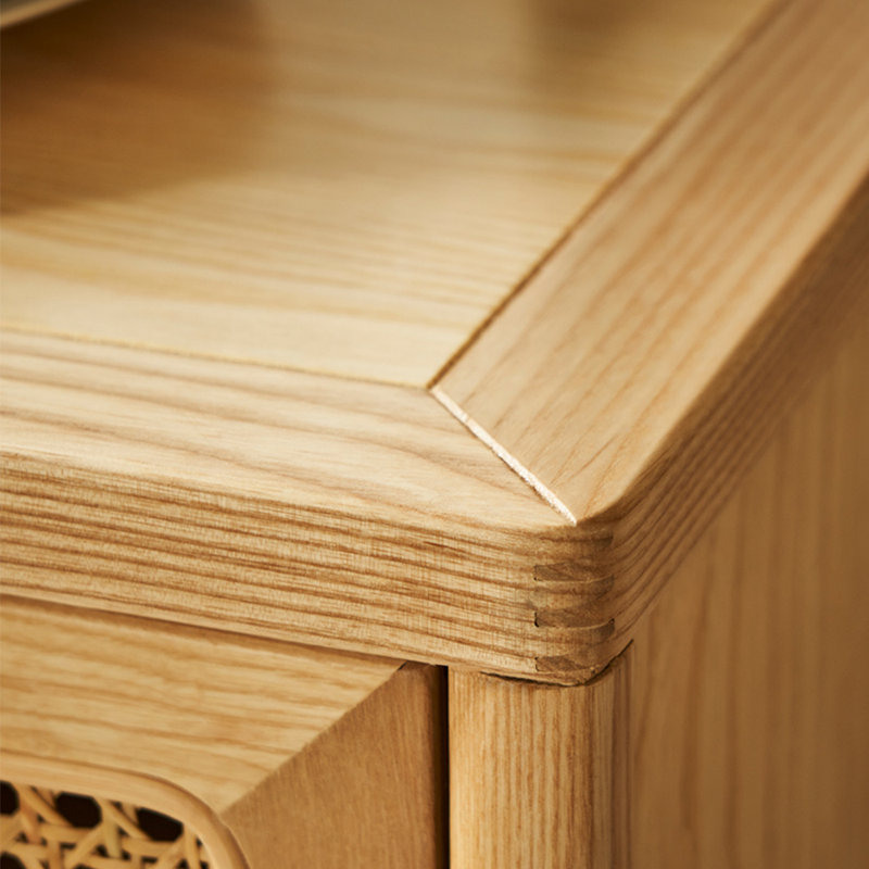 Dream cabinet Solid Wood Rattan Woven Simple Drawer Locker Accent Chest ...