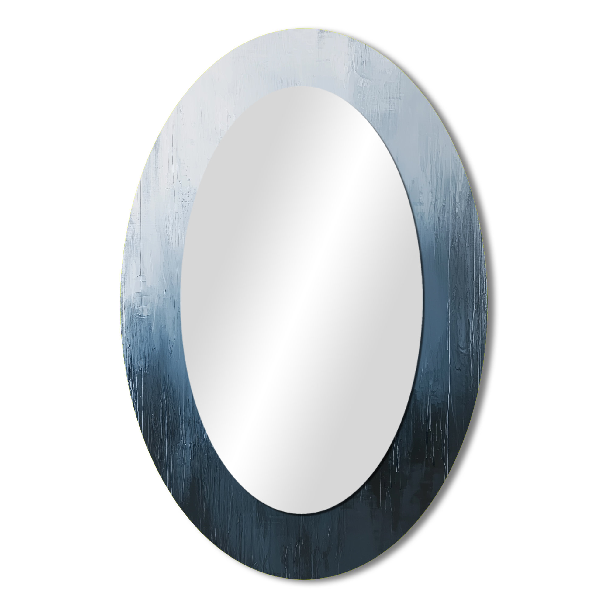 Mercer41 Minimalism Sheep In The Rain - White Modern Oval Wall Mirror ...
