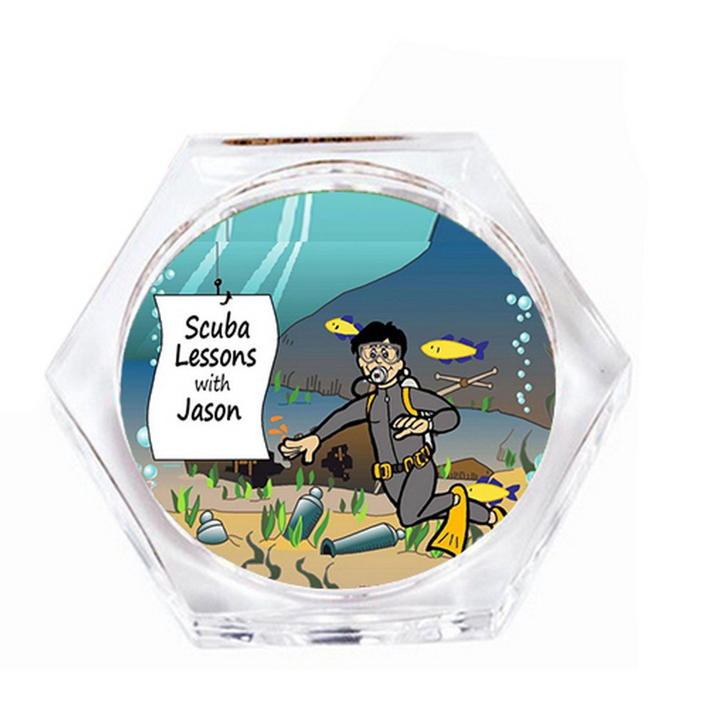Printed Perfection Personalized Scuba Diver - Male Drink Coaster Gift ...