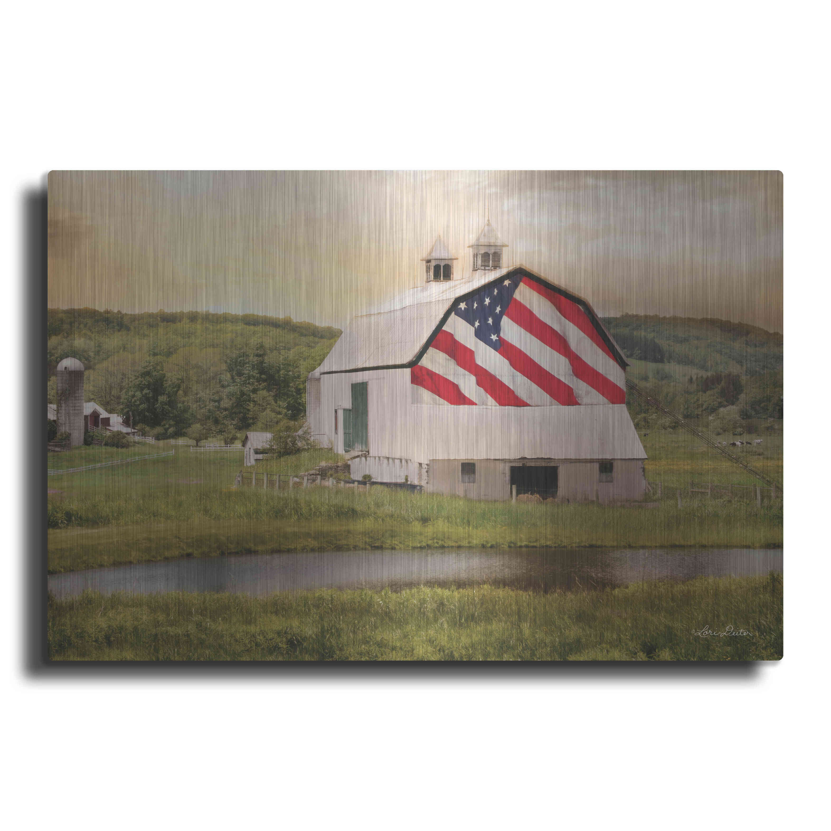 August Grove® " Flag Barn " by Lori Deiter | Wayfair