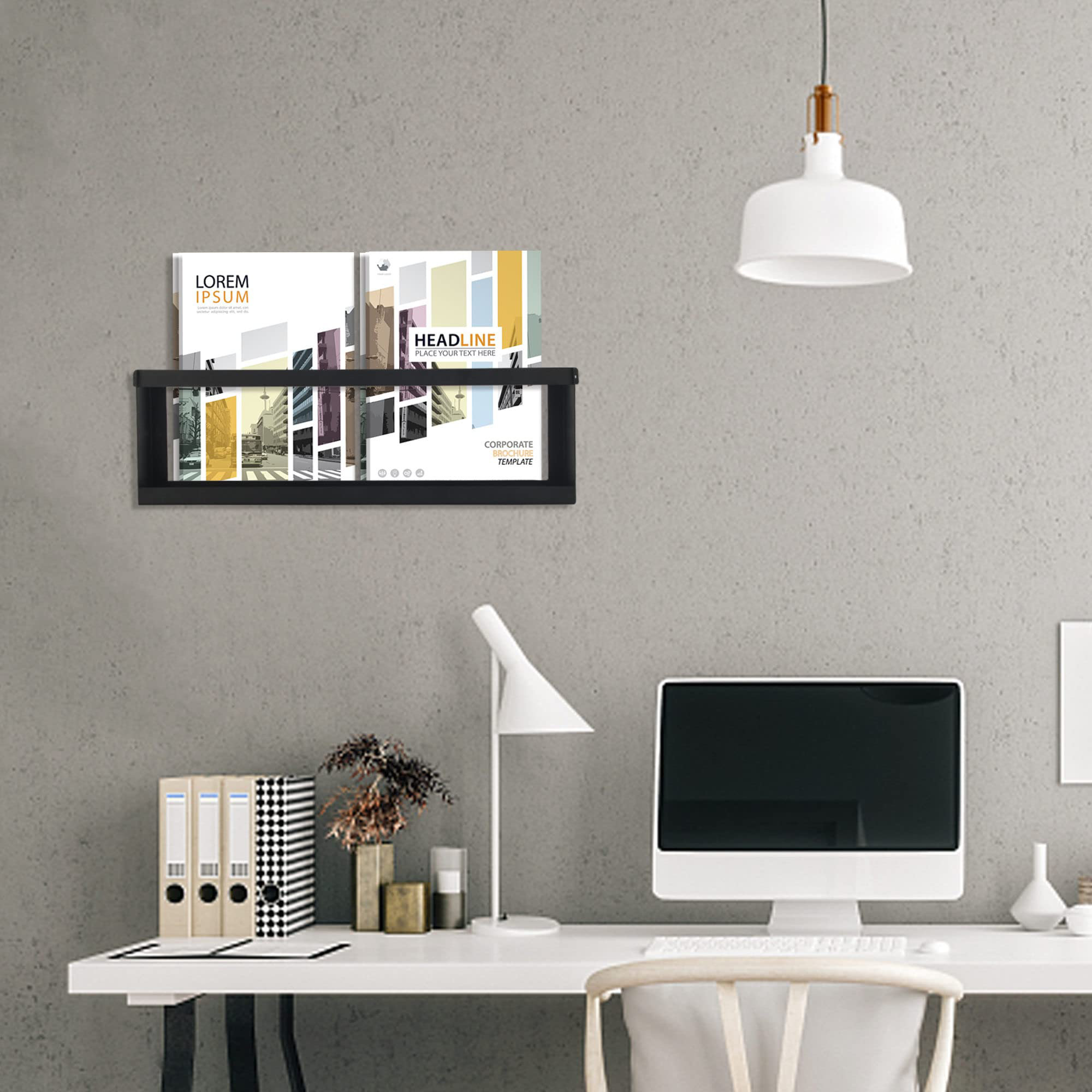 Latitude Run® Wall Mounted Brochure Storage Organizer For Waiting Room ...