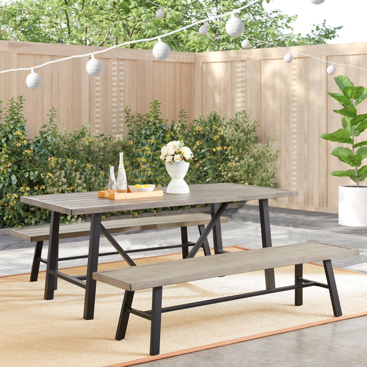 17 Stories Bourgault 4 - Person Rectangular Outdoor Dining Set ...