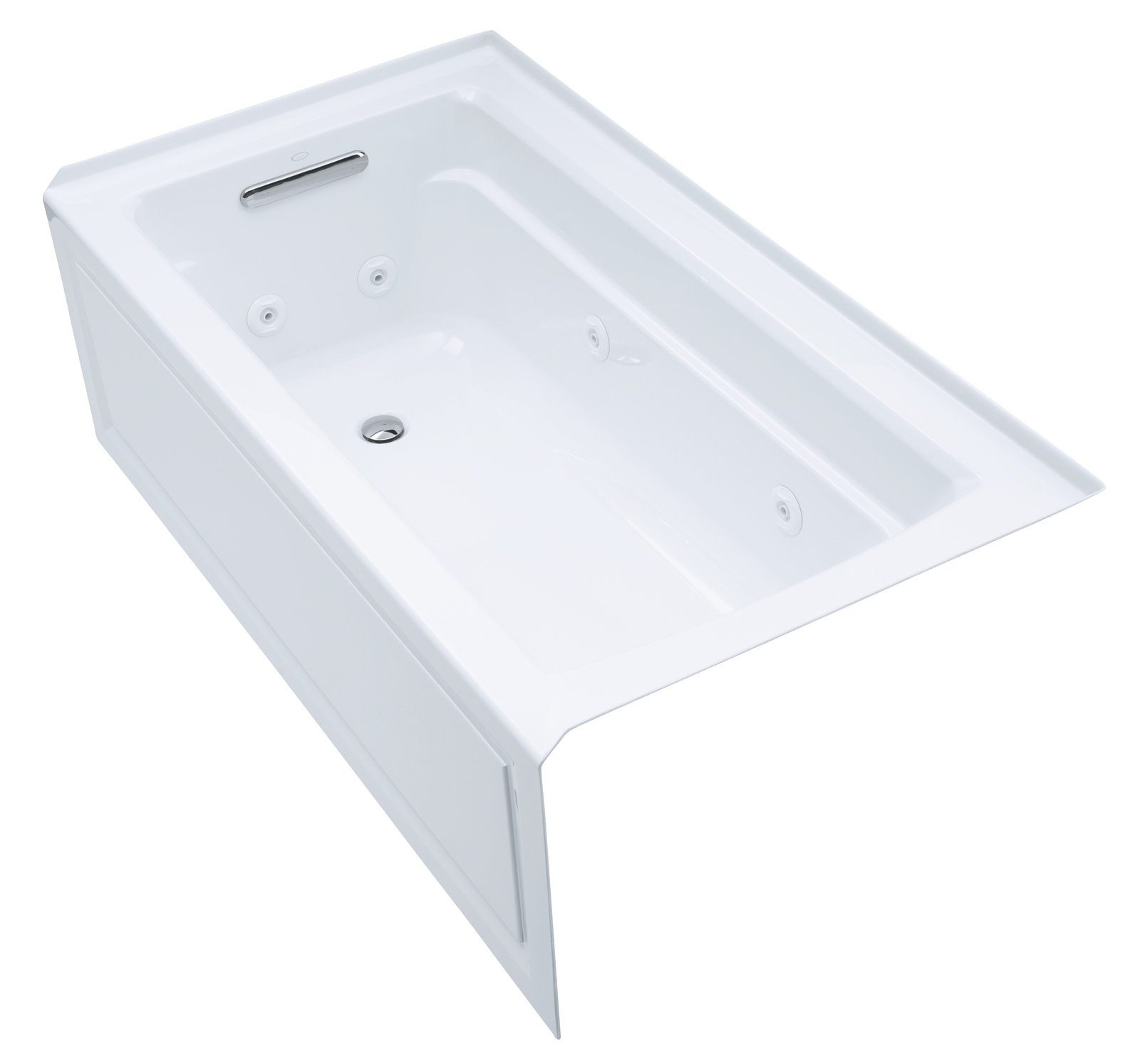 Kohler Archer 60" x 32" Acrylic Alcove Whirlpool Bathtub with 8 ...