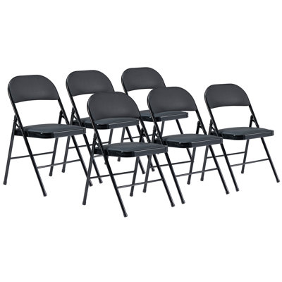 The Twillery Co.® Frankie Vinyl Padded Stackable Folding Chair Set of 6 ...