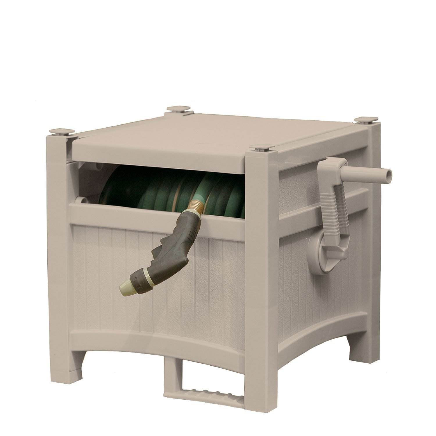 Suncast CPLPHH100D Hideaway 100' Capacity Resin Garden Hose Reel ...