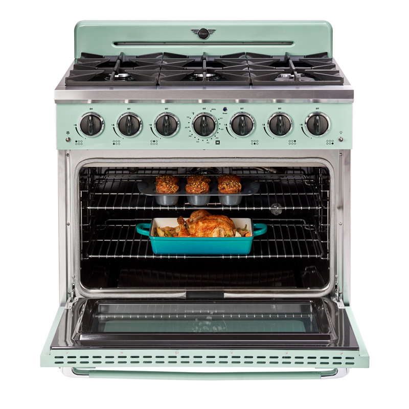 Unique Classic Retro 36" 6-Burner 5.2 cu. ft. Freestanding Gas Range ...