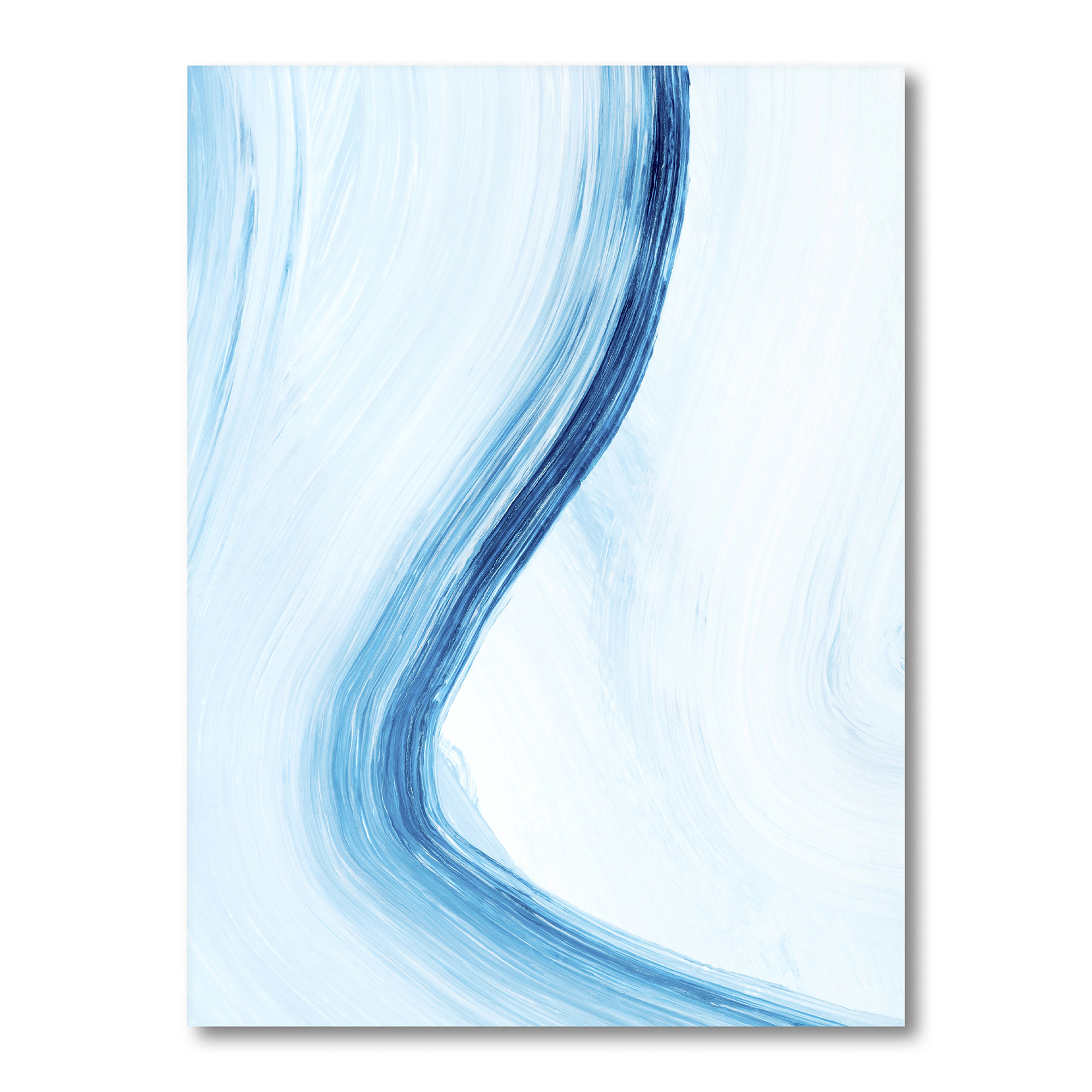East Urban Home Liquid Ink Art in Shades of Light Blue IV - Painting on ...