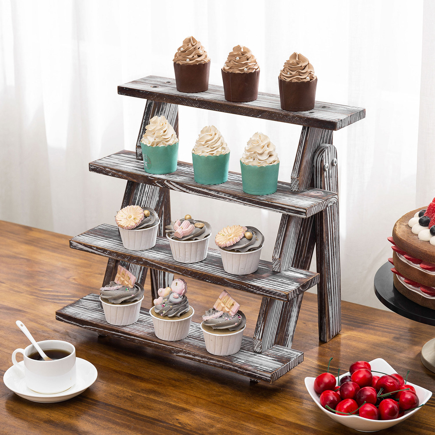 MyGift 4 Tier Solid Wood Display Riser and Stand - Wayfair Canada