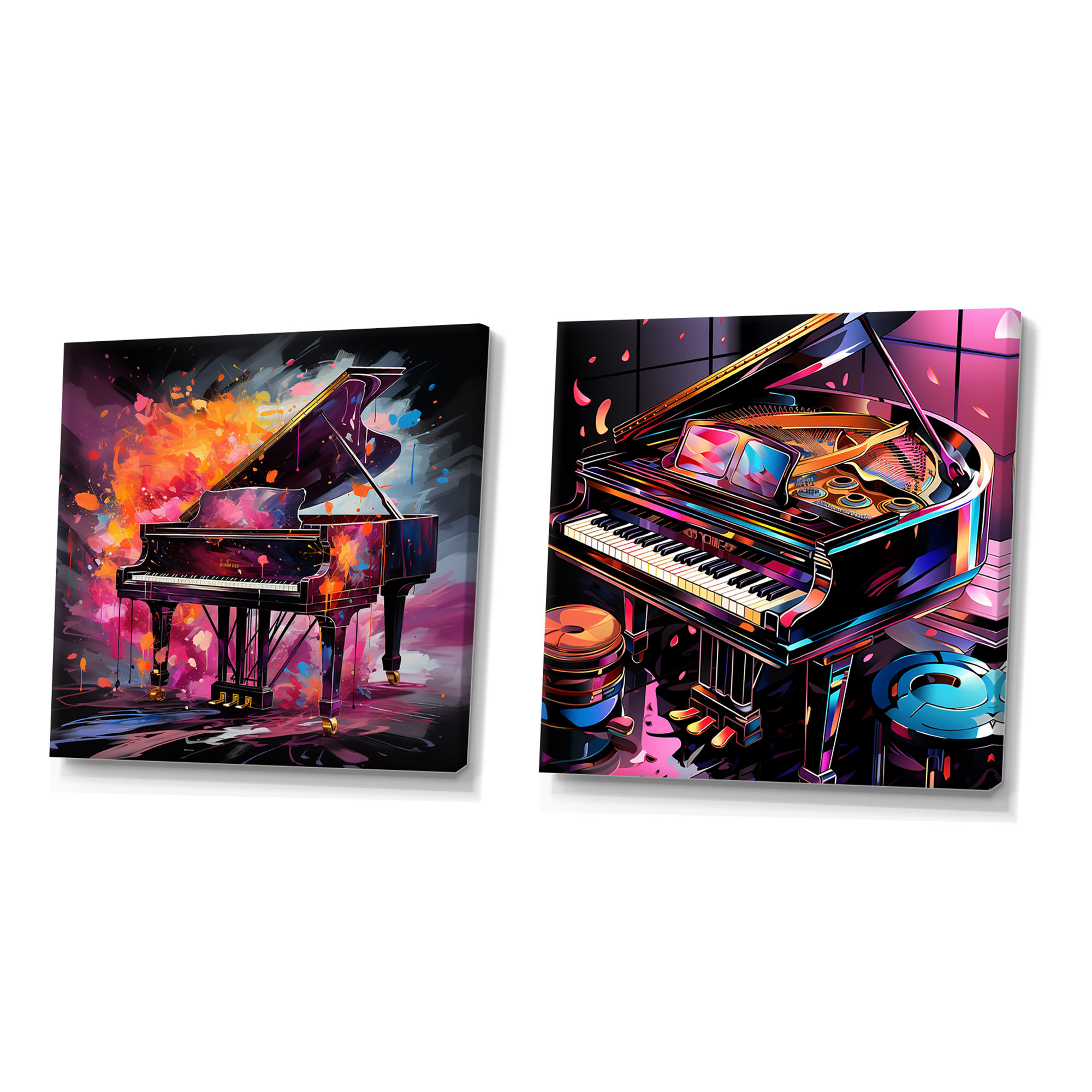 Winston Porter Purple Digital Melodies Of A Grand Piano I - Music Piano ...