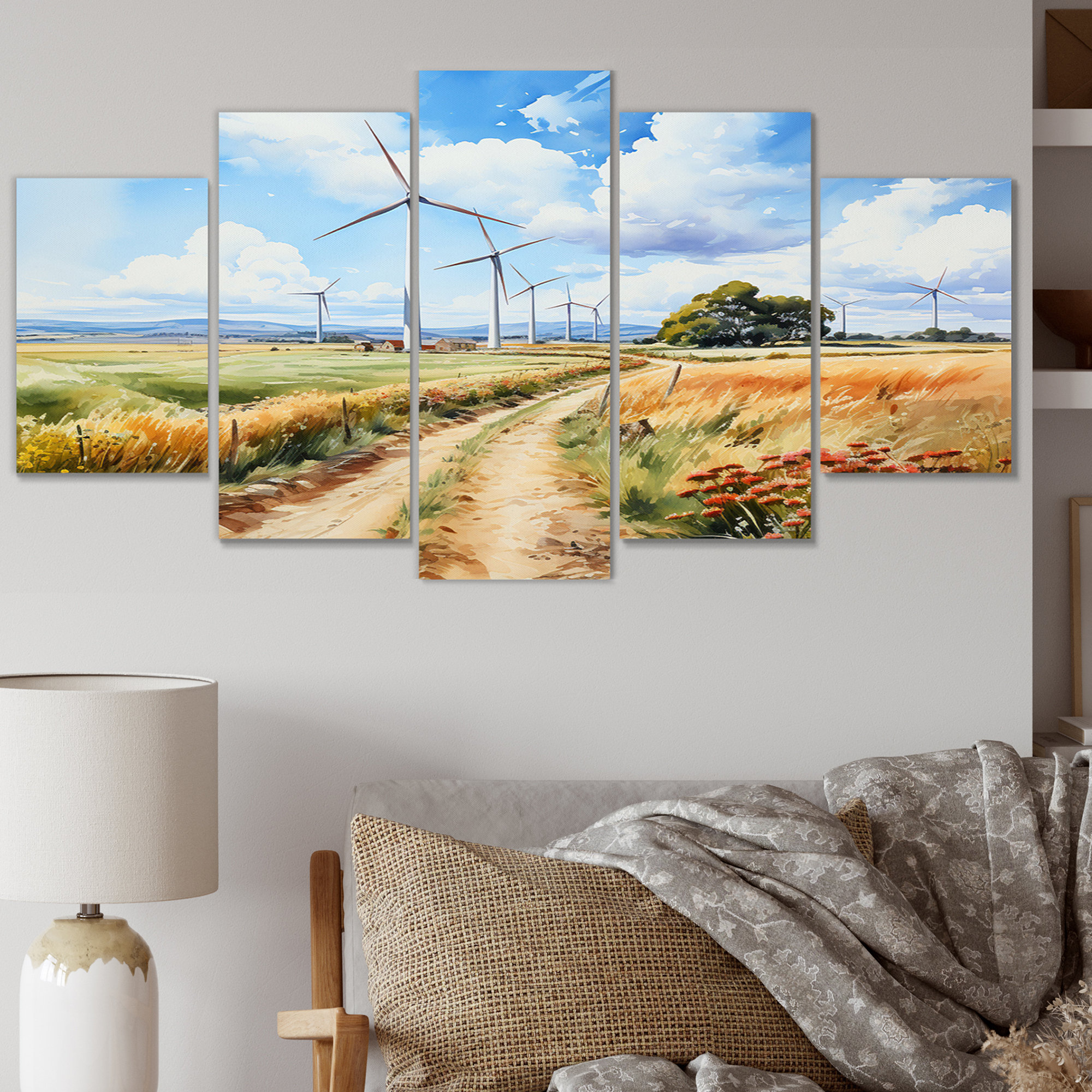 August Grove® Wind Turbines In Countryside II - Landscapes Wall Decor ...