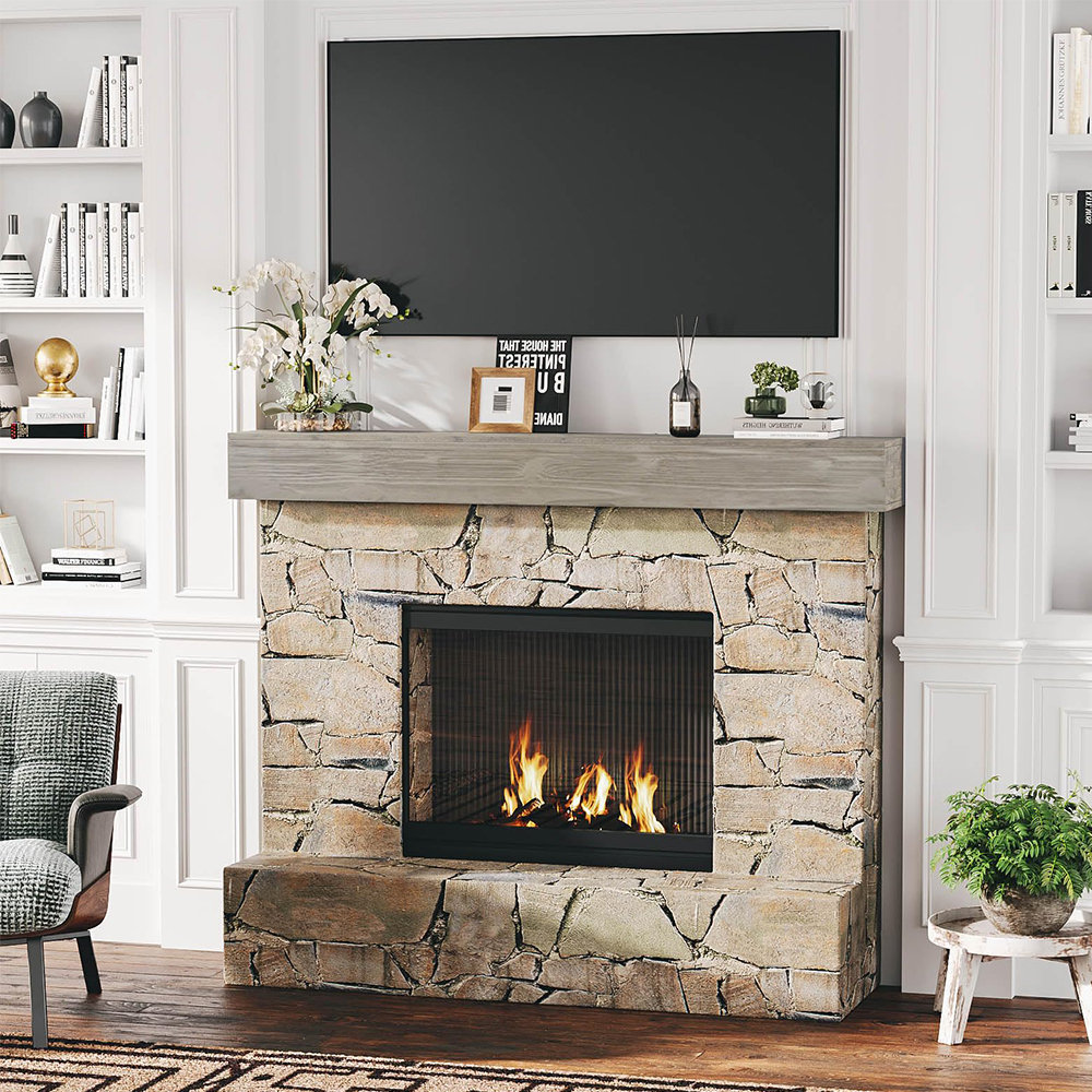 rustic fire mantel